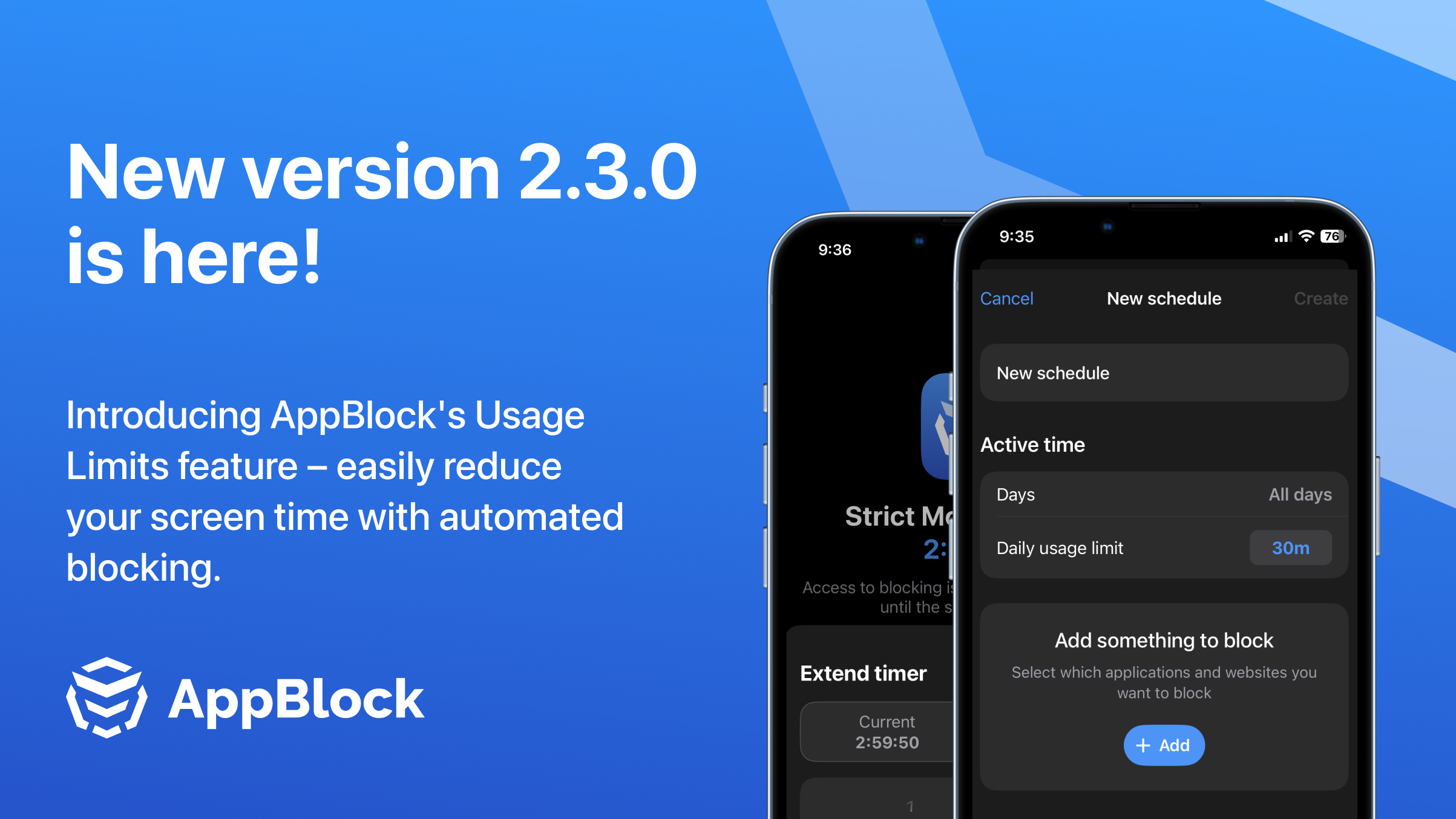 New release 2.3.0 for iOS is here with Usage limits and improved Strict Mode - AppBlock - Stay ...